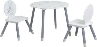 M&S Collection M&s - Table + 2 chaises Blanc / Gris nounours