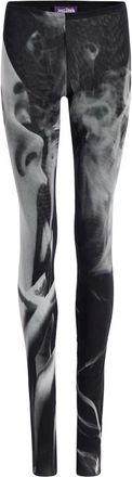 Jean Paul Gaultier Mesh Flare Pants Printed Smoking Women