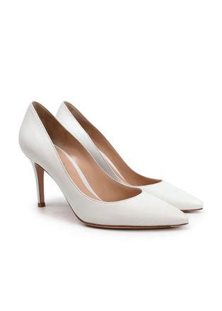 Gianvito Rossi White 85 Leather Court Shoes Size 35