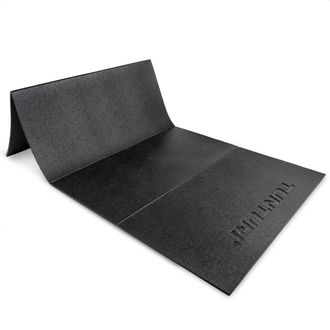 Tunturi New Fitness Fitnessmatte - Extra dicke Au&szlig;enmatte - Rutschfest Yogamatte - Pilatesmatte - 6 mm - Faltbar - 120 x 61 cm - Inkl. Trainings-App - Schwarz