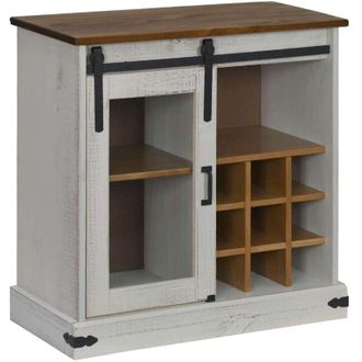 vidaXL Sideboard halden mit Schiebet&uuml;r Wei&szlig; 80x40x80 cm Massivholz - Vidaxl