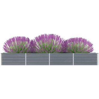 vidaXL Vidaxl - Lit sur&eacute;lev&eacute; de jardin Acier galvanis&eacute; 320x40x45 cm Gris