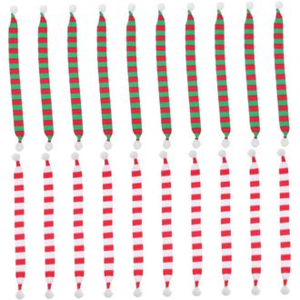 Angoily 20 St&uuml;ck Kleiner Weihnachtsschals aus Weichem Strick f&uuml;r Stoffpuppen und Spielfiguren Rot Gr&uuml;n Rot Wei&szlig; Formstabil Dekorative Weihnachts Deko f&uuml;r Zuha