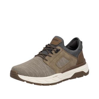 Rieker Slip-On Sneaker RIEKER, Herren, Gr. 40, taupe, braun, Lederimitat, Textil, Schuhe, Slipper, Schlupfschuh, Halbschuh, Freizeitsneaker mit Gummizug