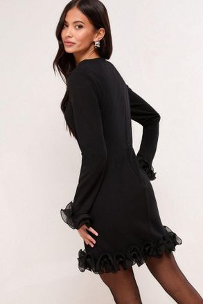 Lipsy Minikleid Lipsy Minikleid mit langen &Auml;rmeln, R&uuml;schen Regular (1-tlg)