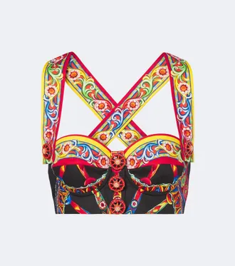 Dolce & Gabbana Top court Carretto en popeline de coton