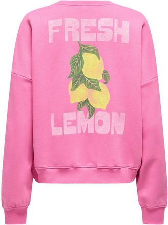 Only Sweatshirt ONLLINY L/S O-NECK PRINT CS SWT mit Print auf Vorder- und R&uuml;ckseite