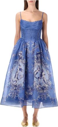 Zimmermann Femme, Robes, Bleu, Taille: 38 FR Rebellion Beaded Mermaid Picnic Midi Dress