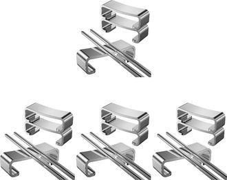 Amosfun 12 STK Edelstahl Essst&auml;Bchen Ablage, Messerb&auml;Nkchen Und L&ouml;Ffelhalter, Rostfreier Stahl Besteckst&auml;Nder, K&uuml;Chenutensilienhalter F&uuml;R Zuhause, Silber