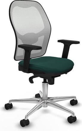 Piqueras y Crespo Gr&uuml;ner B&uuml;rostuhl mit 2D-Armlehnen, h&ouml;henverstellbare Lendenwirbelst&uuml;tze, ausgestattet mit 5 Positionen und injiziertem Schaumstoff, Wei&szlig;/Flaschengr&uuml;n