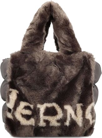 Herno sac cabas en fourrure artificielle à logo - Marron