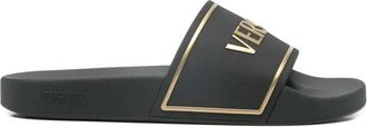 Versace Sandales &agrave; enfiler avec logo emboss&eacute;