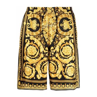 Versace Barocco Print Seide Elastische Taille Shorts - - Shorts - Herren - Mehrfarbig - M
