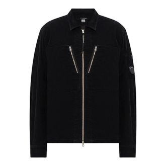 C.P. Company C.p. Company - Surchemise Corduroy Lens - Homme - Vestes - Noir - Taille: XL