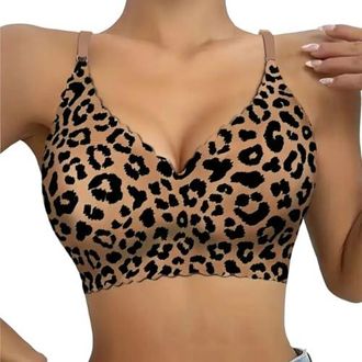 Generic Soutien Gorge Invisible Soutien Gorge sans Armature Brassiere Femme sans Armature De Classique Compression Douce Haut Soutien Yoga Grande Taille Fitne