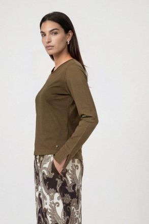 Monari Langarmshirt Shirt Basic Schmuck Regular fit mit Rundhalsausschnitt