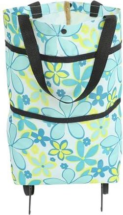 FOMIYES Paquet &agrave; Roulettes pour Courses Pliable Grand Paquet &agrave; Provisions R&eacute;utilisable en Tissu Oxford Chariot de Courses &agrave; Roulettes L&eacute;ger et Robuste Superma