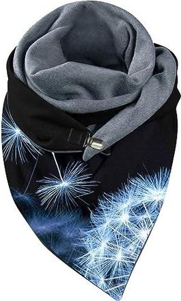 Generic &Eacute;charpe Triangle Femme Hiver Avec Bouton Vintage &Eacute;L&eacute;Gant Couleur Unie &Eacute;Charpe Chaud Coton R&eacute;Tro Automne Hiver Doux Wrap Scarf Ch&acirc;le