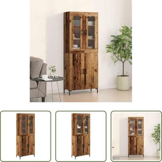 vidaXL Wandmontage - Highboard 2 pcs Altholz 69,5 x 34 x 180 cm Holzwerkstoff