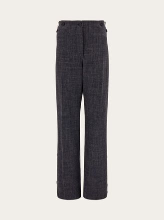 Ferragamo Damen Hose mit Kn&ouml;pfen Blau