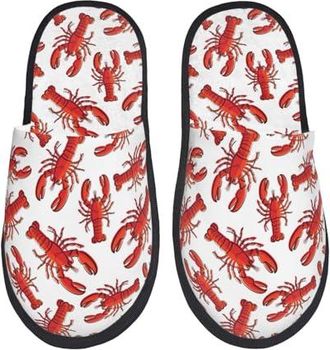 Generic Pantoufles Unisexes Imprimé Homard Rouge Chaussons Antidérapantes Doublées En Peluche Pantoufles À La Maison, Pour Hommes, Fête, Mariage, L