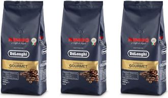 DeLonghi Ersatzteil - Lot de 3 paquets de café en grains kimbo variété Gourmet 1kg - Delonghi ariete, silvercrest
