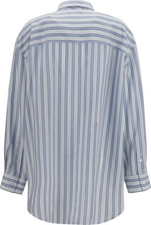 Gucci Womens Baiadera Silk Jacquard Shirt Azure-White-Mc Azure/white/mc