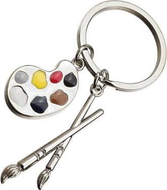 Generic Porte-cl&eacute;s de palette de peinture, breloque pour, &eacute;tudiants, enseignants, bijoux, accessoire de d&eacute;coration, Argent&eacute;., Refer to description