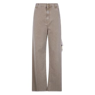 Darkpark Sienna Loose Side Split Denim - - Trousers - Damen - Beige - W25