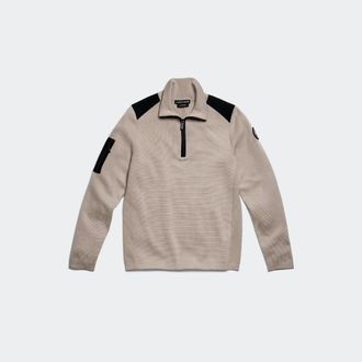 Canada Goose Stormont Pullover mit &frac14;-Rei&szlig;verschluss und Black Label (M&auml;nnlich, Limestone, S)