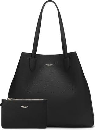 Carlheim Gotland Genuine Leather collection, Evelyn Genuine Leather Handbag (Black)