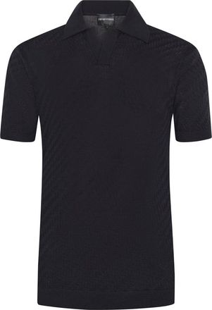 Emporio Armani Feinstrick-Poloshirt aus einem Wollmix mit Lyocell in