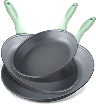 Fackelmann Fackelmann Bratpfanne 3er Set 20, 24 & 28 cm mit Antihaft-Beschichtung - Nachhaltige Pfannen aus 100% recyceltem Aluminium mit Soft-Touch-Griffen - In