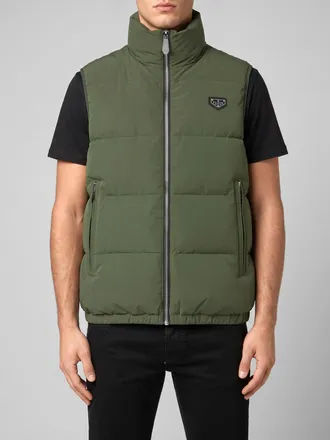 Philipp Plein Gilet matelass&eacute; en tissu technique avec col montant et zip