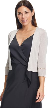 Vera Mont Damen 0225/4818 Strickjacke, Silver/Beige, S
