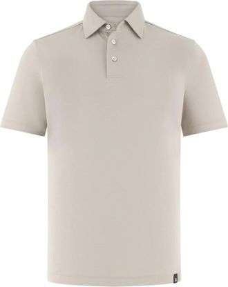 Boggi Milano Homme, Tops, Beige, Taille: 2XL Polo en m&eacute;lange de coton, polyester et soie