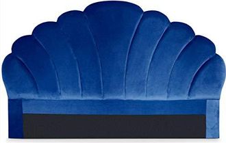 Menzzo Mermaid Kopfteil Bett 180cm, Samtbezug Blau