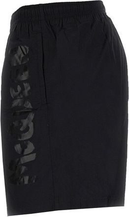 Alexander McQueen Graffiti Logo Swim Shorts - Black