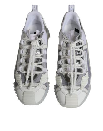 Dolce & Gabbana Mens White Silver Low Top Ns1 Sneakers Shoes