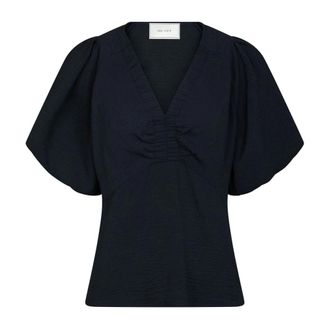 Neo Noir Navy Puff&auml;rmel Bluse - - Blouses & Shirts - Damen - Blau - XL