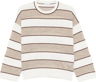 Brunello Cucinelli Pull Col Rond - Blanc