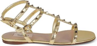 Valentino Garavani Femme, Chaussures, Jaune, Taille: 37 1/2 EU Rockstud Flat Sandal