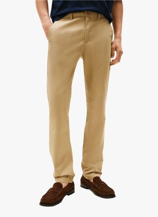 Tommy Hilfiger Pantalon chino droit en coton m&eacute;lang&eacute;