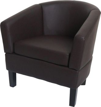 Hhg Lounge-Sessel HHG 864, Sessel Clubsessel Cocktailsessel, MVG-zertifiziert Kunstleder braun