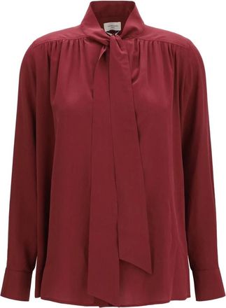 Jacob Cohen Chemise en soie avec cravate - Femme - Blouses et Chemises - Rouge - Taille: 40 FR