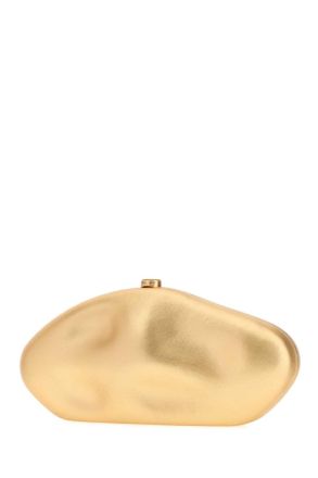 Cult Gaia Womens Caldera Clutch Gold Leather