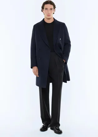 Fursac Manteau crois&eacute; en laine et cachemire - Taille 46 - Homme