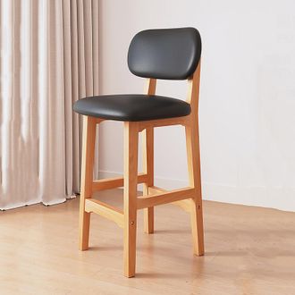 Generic 28 Barhocker In Thekenhöhe, 2er-Set - Barstühle Im Landhausstil Im Mid-Century-Modern-Stil Mit Holzrahmen Und Rückenlehne, Mit Leinen Gepolsterte Küch