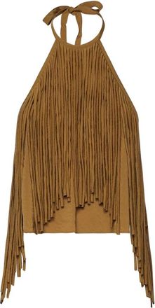 Pinko Pinko, Femme, Tops, Brun, Taille: 34 FR Top sans manches dos nu