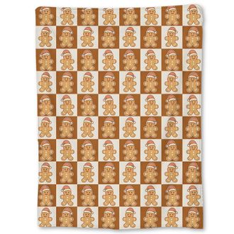 Generic Flanell Decke Weihnachtliche Lebkuchenm&auml;nnchen Wohn-Decke Bedruckt Waschbar Dicke Sofadecke, F&uuml;r Schlafzimmer, Couch, Einzelbett, 125x150cm